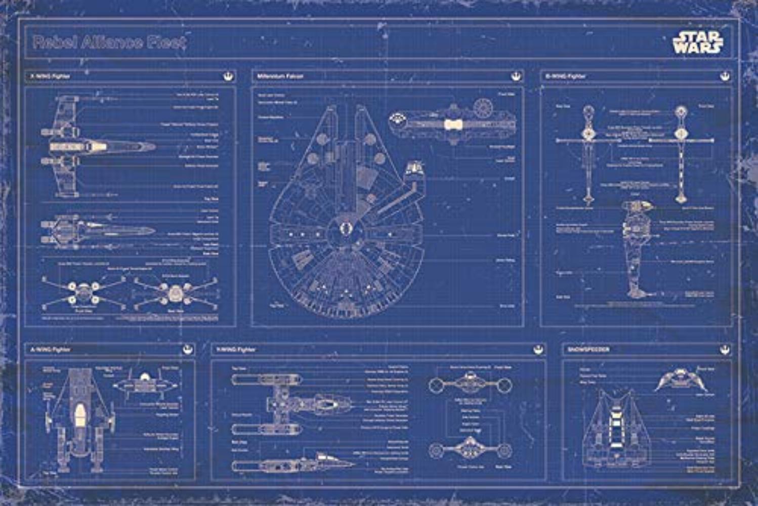New Star Wars Rebel Alliance Fleet Blueprint Poster now available!