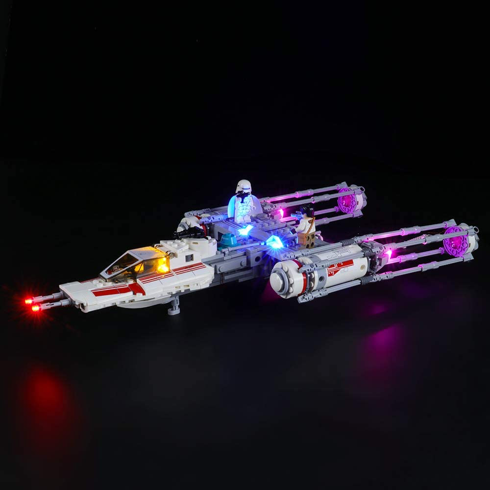 New Rise of Skywalker LED Lighting Y-Wing Fighter Lego Set available!