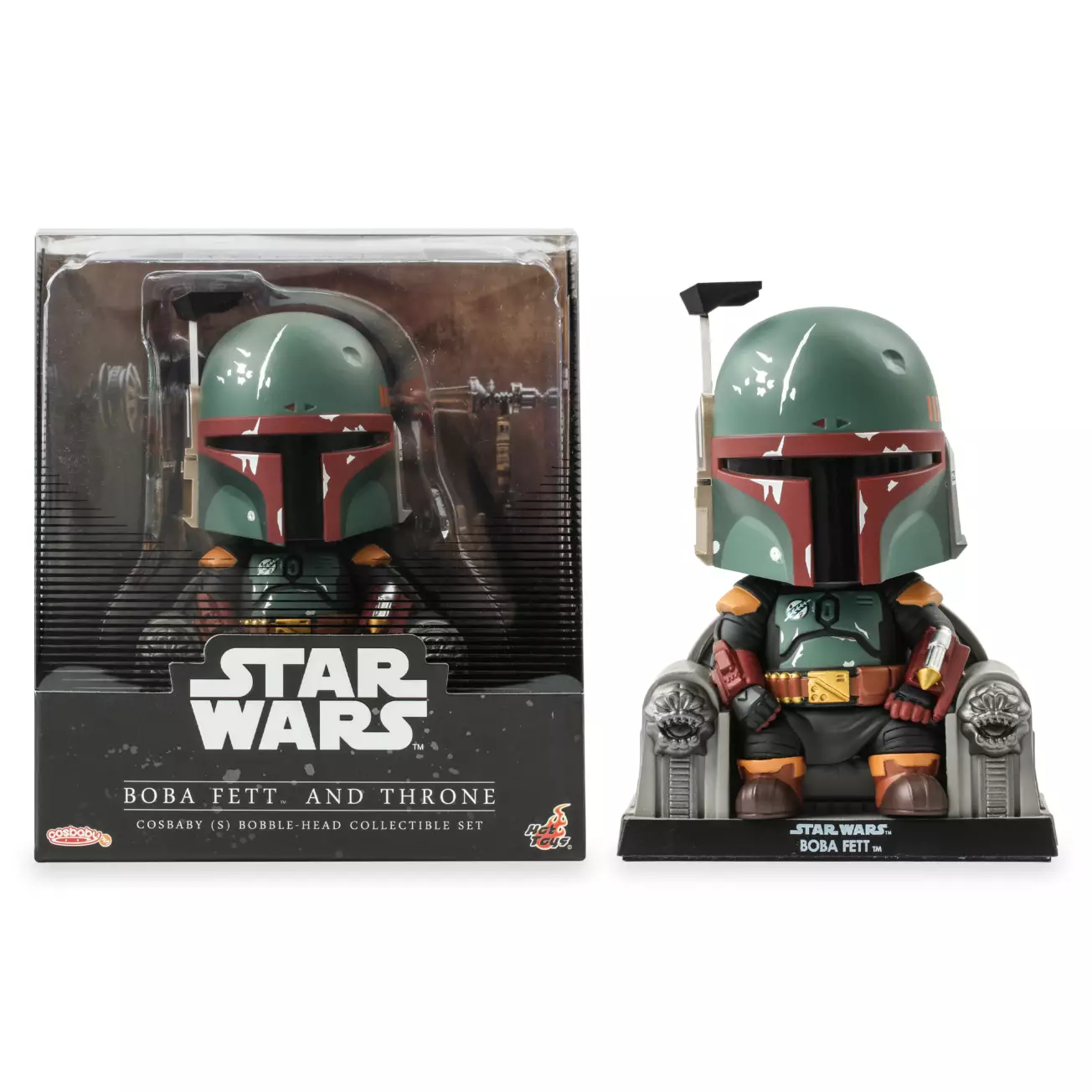New The Book of Boba Fett Themed Boba Fett and Throne Cosbaby Bobble ...