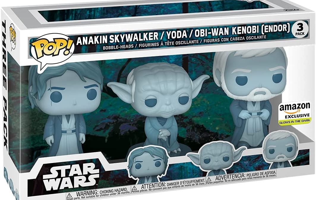 New Return of the Jedi Funko Pop! Force Ghost Bobble Head Toy 3-Pack ...
